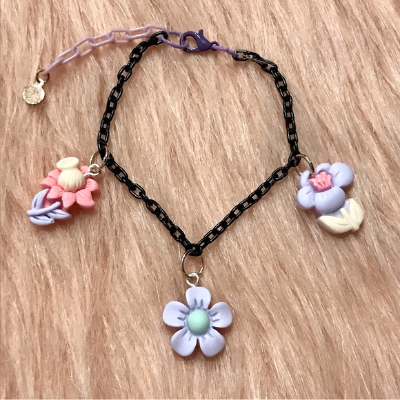 Hand Crafted | Jewelry | Handmade Pastel Flowers Charm Bracelet | Poshmark